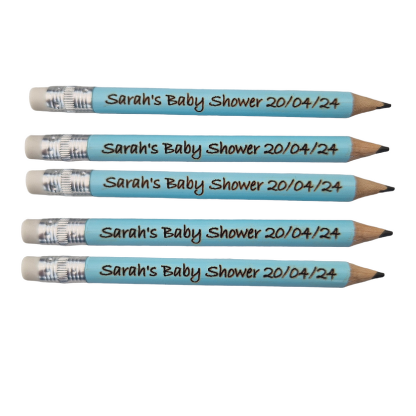 Personalised Light Blue Mini Pencils, Light Blue Mini Golf Pencils ...