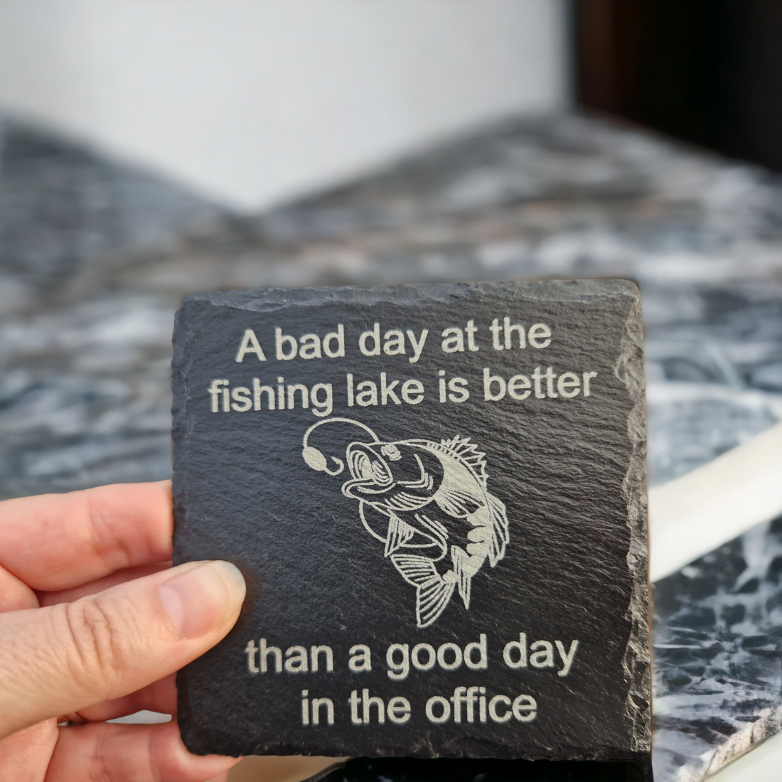 Funny fishing coaster, fishing gift – Coasters and Keepsakes