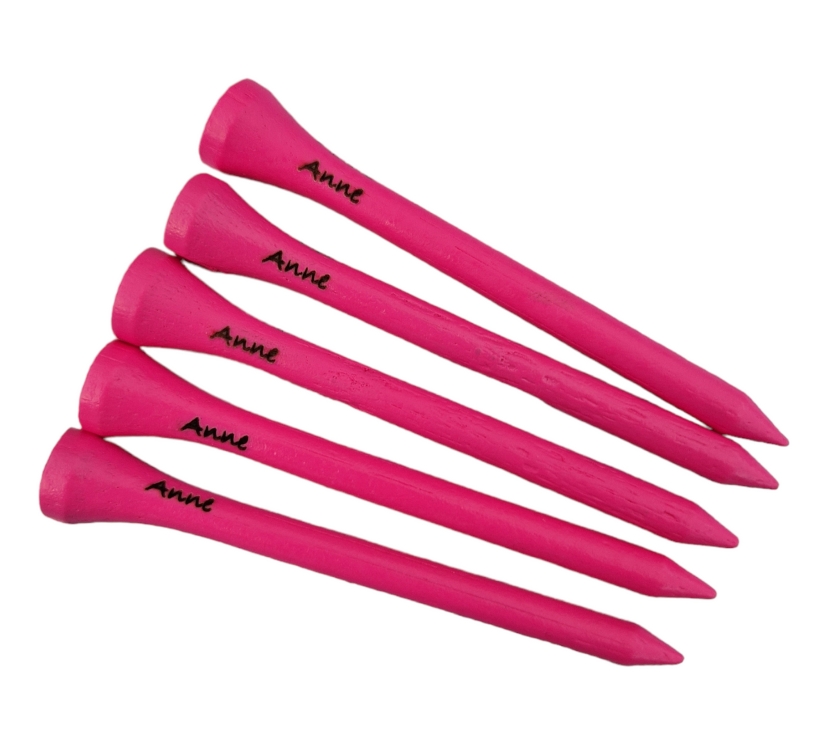 Neon Pink Golf Tees, 70mm pink golf tees, personalised pink golf tees ...